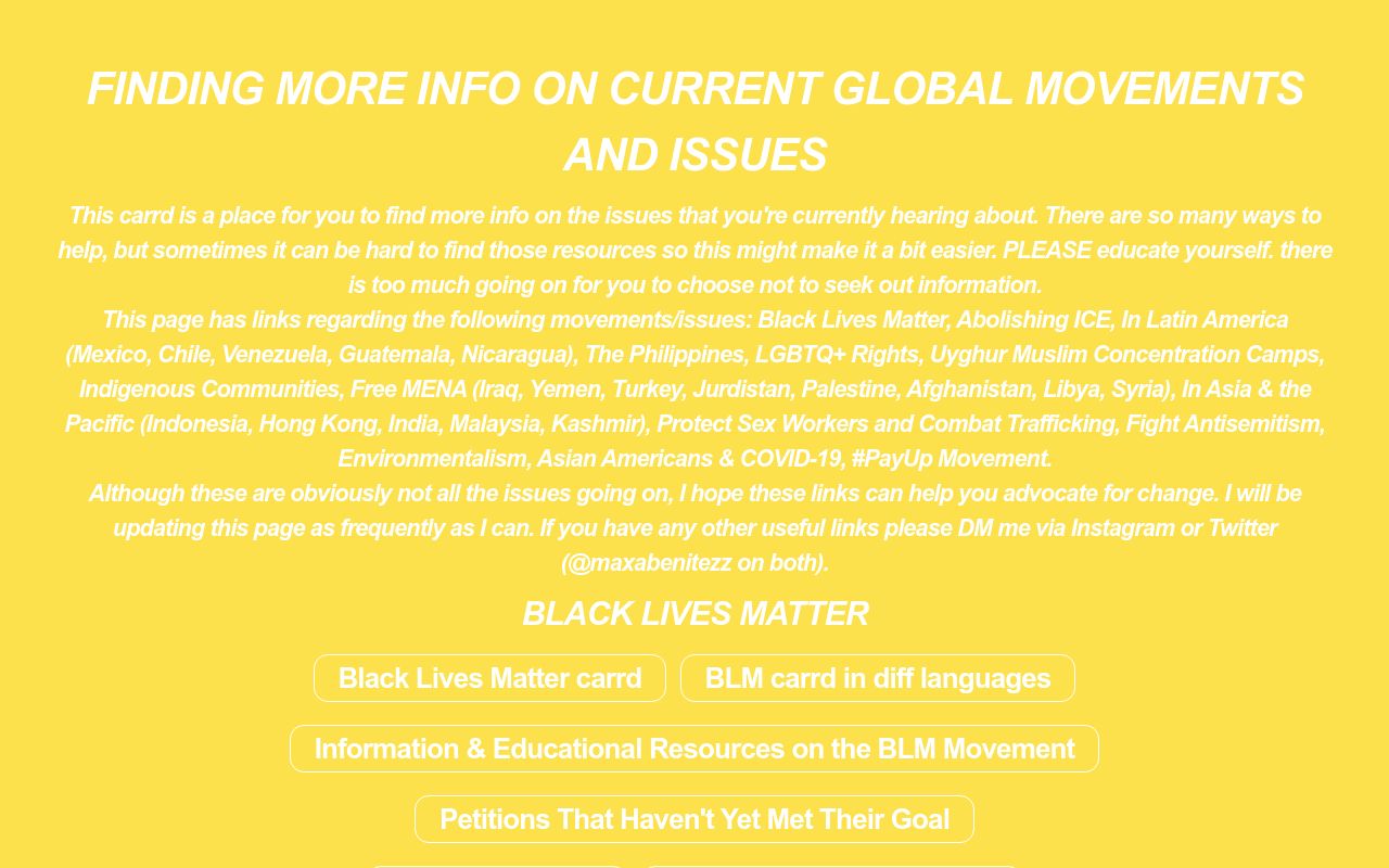 Finding Info On Current Global Movements and Issues